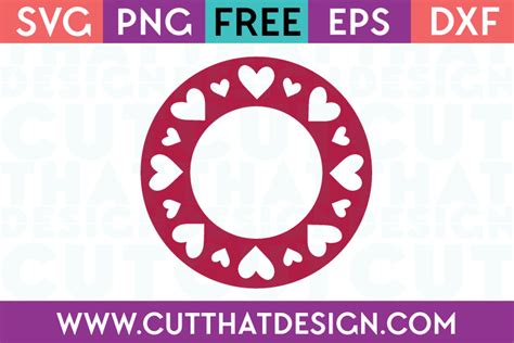 Free Svg Heart Circle Monogram Frame Cut That Design