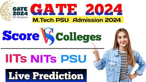 Gate Score Vs College Gate 2024 College Prediction Live By Pk Sir