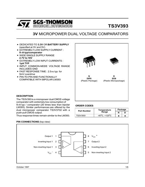 V Micropower Dual Cmos Voltage Comparator