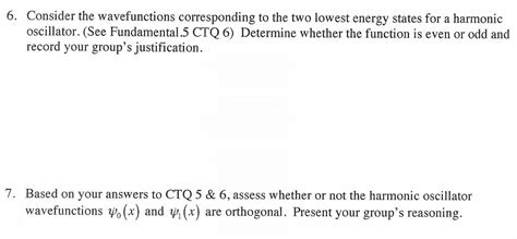 Solved Consider The Wavefunctions Corresponding To The Chegg