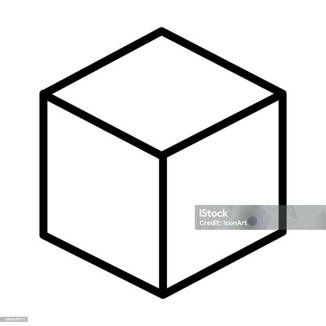 셰이프 컬렉션의 빈 큐브 아이콘입니다 흰색 배경에 격리 된 얇은 선형 빈 큐브 빈 상자 윤곽선 아이콘 라인 벡터 빈 큐브 기호 웹 및 모바일 기호 0명에 대한 스톡 벡터