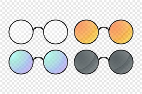 Premium Vector Vector 3d Realistic Round Frame Glasses Set Isolated