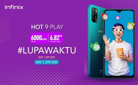 Infinix Hot 9 Play HP Baterai 6000mAh Harga Sejutaan