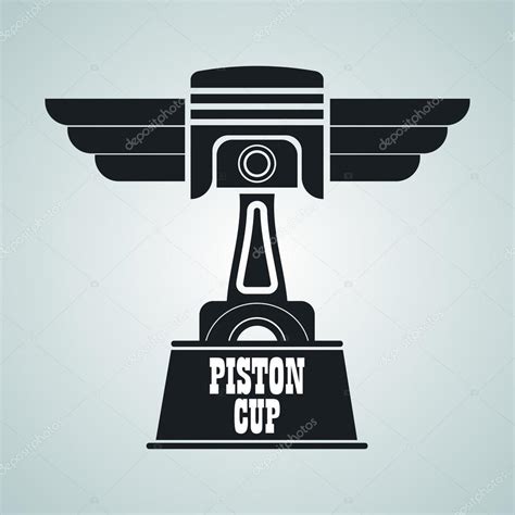 Graphic Black Car Engine Piston Royalty Free Vector Image