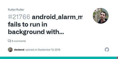 Androidalarmmanager Fails To Run In Background With Uninitialized Alarmservice · Issue 21766