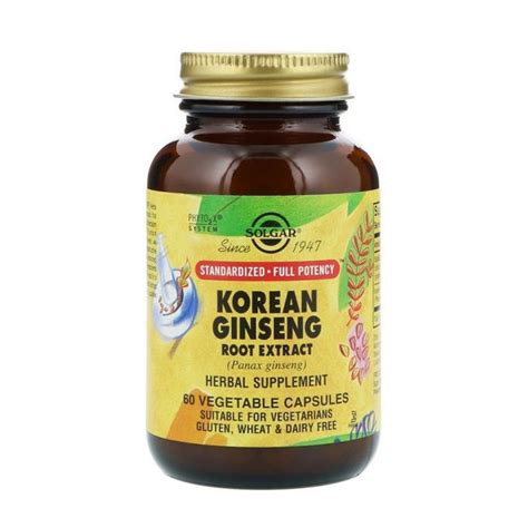 Solgar Standard Full Potency Korean Ginseng Root Extract Vegetable