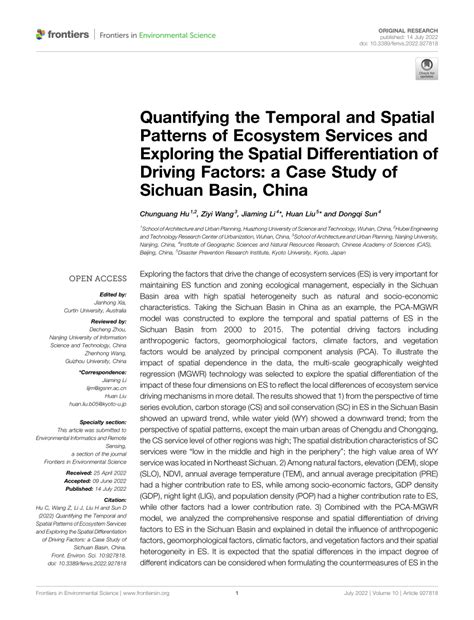 Pdf Quantifying The Temporal And Spatial Patterns Of Ecosystem