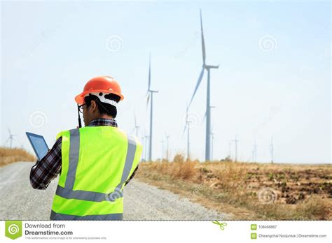 Wind Turbine Stock Image Image Of Security Engineer 108468867