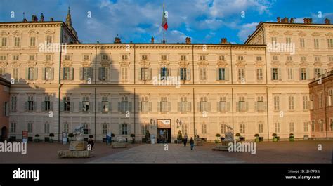 The Beautiful Neo Classical Facade Of The Palazzo Reale Di Torino
