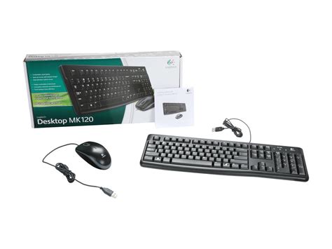 Logitech MK120 Wired Keyboard And Mouse Combo For Windows Optical Wired Mouse Full Size