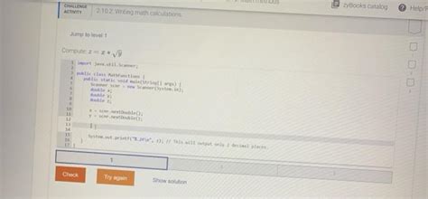 Solved Challenge Activity 2102 Writing Math Calculations