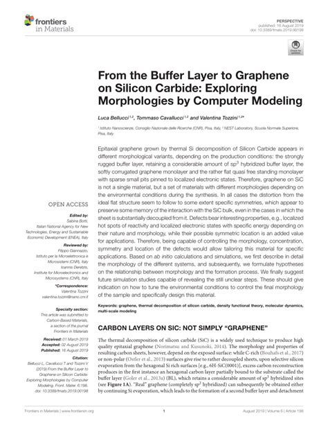 Pdf From The Buffer Layer To Graphene On Silicon Carbide Exploring