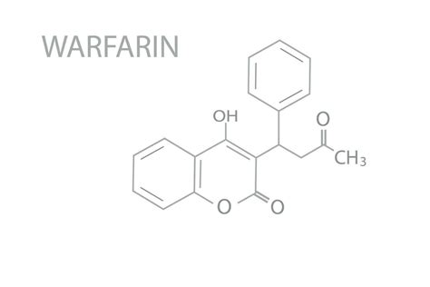 Warfarin Molecular Skeletal Chemical Formula 37076491 Vector Art At Vecteezy