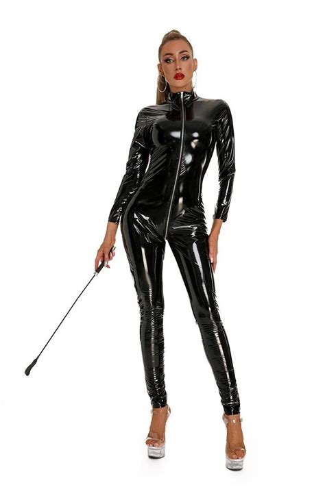 Catsuit Bodysuit Women Pvc Latex Catsuit Jumpsuit Catwoman Costume