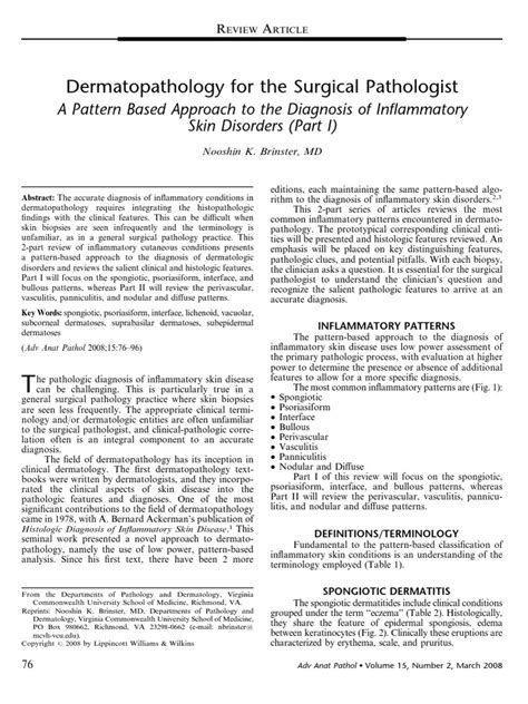 dermatopathology for the surgical pathologist a pattern based approach