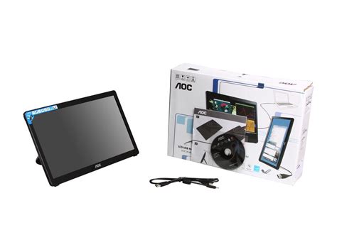 AOC E1649Fwu Black 16 15 6 Viewable 16ms USB Powered WLED Backlit Widescreen LCD Monitor 200