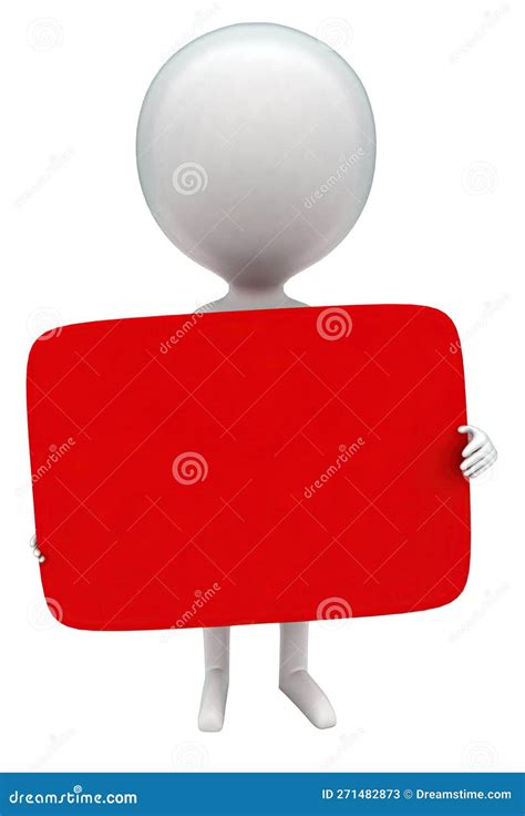 3d Man Holding Red Boad In Hands Concept Stock Illustration