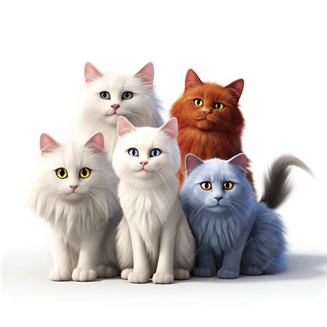 Premium Ai Image Group Of Cats Isolated On A White Background