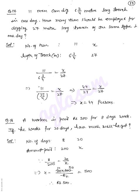RD Sharma Solutions For Class 8 Direct And Inverse Variations Exercise