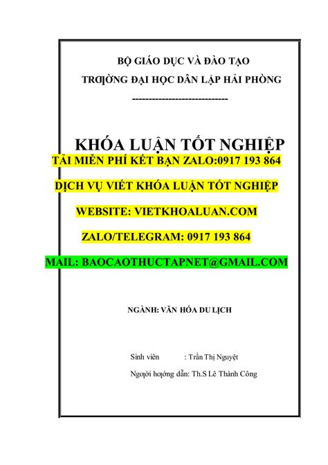 Khóa luận Giải pháp nâng cao chất lượng chương trình du lịch tại công