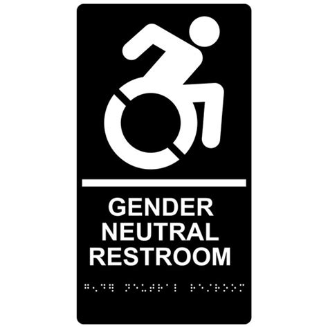 Portrait Gender Neutral Restroom Braille Sign Rre 35208r Whtonblk