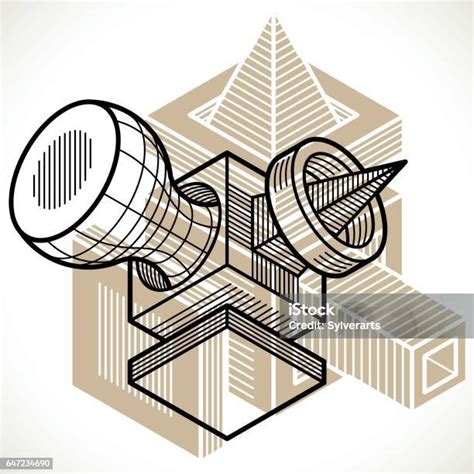 Desain 3d Bentuk Kubus Dimensi Vektor Abstrak Ilustrasi Stok Unduh