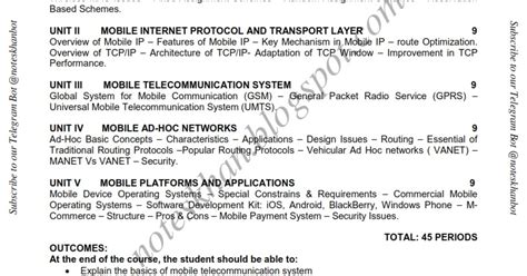 It6601 Mobile Computing Syllabus Semester Vi It Btech Anna University