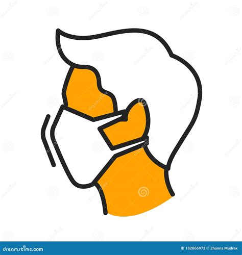 Man In Medical Face Mask Flat Illustration Stock Vector Illustration