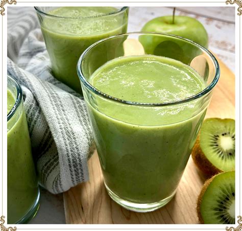 Smoothie aux pommes vertes et kiwis Recette sans gluten sans caséine et bio Pain