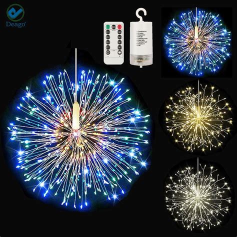 Deago Firework Lights 180 Led Copper Wire Starburst String Lights 8