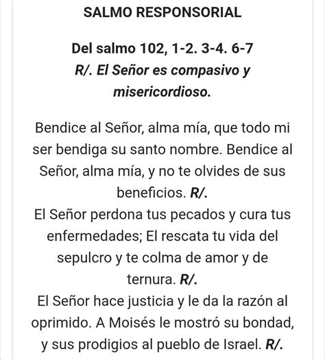Templo Buenos Días Salmo Número 102 Correspondiente Al Miércoles