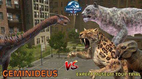 Geminideus Vs Expert Museum Tour Trial Jurassic World Alive Youtube