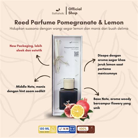 Jual Bathaholic Reed Diffuser Pomegranate And Lemon 150ml Premium