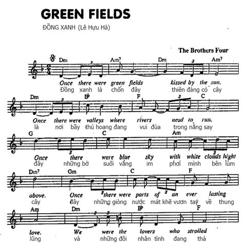 Sheet Ng Xanh Nh C M L I Vi T L H U H V Ng Son