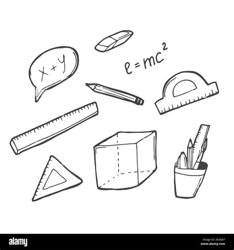 Mathematics Doodle Line Art Illustration Hand Drawn Vector Clip Art