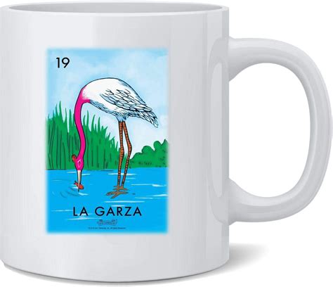 La Garza Heron Loteria Card Mexican Bingo Ceramic Coffee Mug Tea Cup