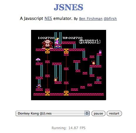 JSNES JavaScript Nintendo Emulator MaisonBisson