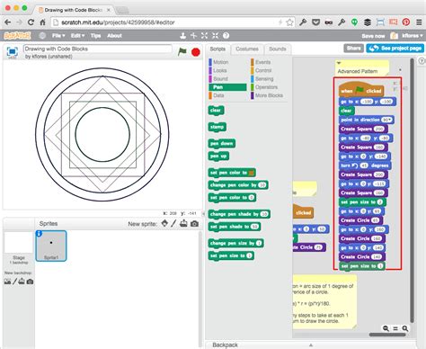 coderdojo indigo pen drawing and code block functions