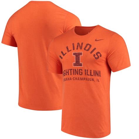 Mens Nike Orange Illinois Fighting Illini Tri Blend T Shirt Official