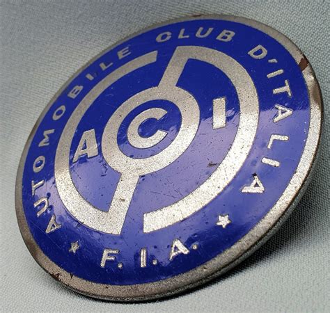 Badge Aci Grille Badge Automobile Club Ditalia Italy 20th Mid