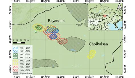 A Map Showing The Overlaps Of Breeding And Post Breeding Sites Of Four