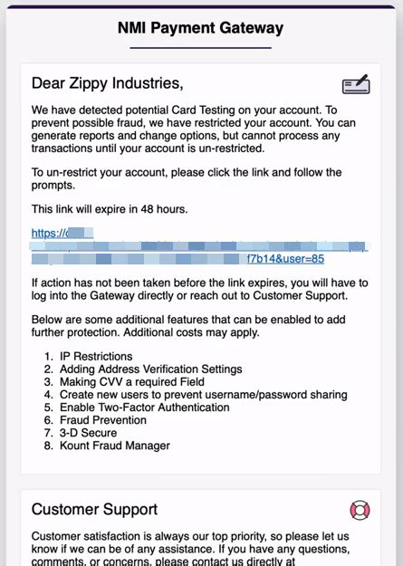 Card Testing Detection NMI