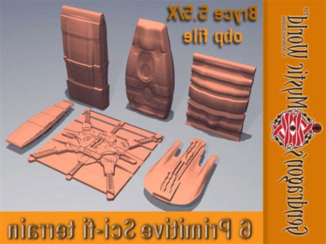 Primitive Scifi Terrain Set Free 3d Model Bryce Open3dmodel