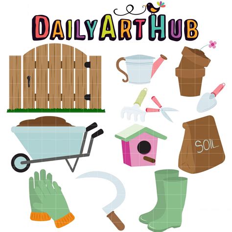 Garden Tools Clip Art Set Daily Art Hub Graphics Alphabets And Svg