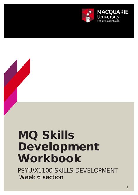 2024 Mq Psyu1100 Course Content Workbook Week 6 Dis Mq Skills Development Workbook Psyux1100