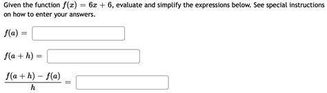 Solved Given The Function F X X Evaluate And Simplify Chegg