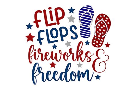 Premium Vector Flip Flops Fireworks Freedom