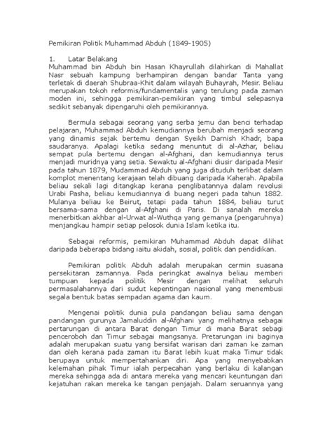 Pemikiran Politik Muhammad Abduh Pdf