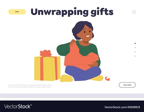 Unwrapping Ts For Landing Page Design Template Vector Image