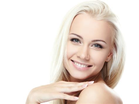 Blondynka Modelka Makijaż Uśmiech